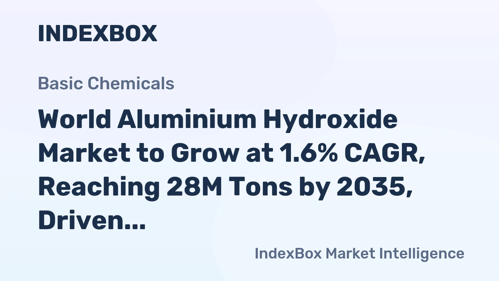 World Aluminium Hydroxide Market to Grow at 1.6% CAGR, Reaching 28M Tons by 2035, Driven by Rising Global Demand