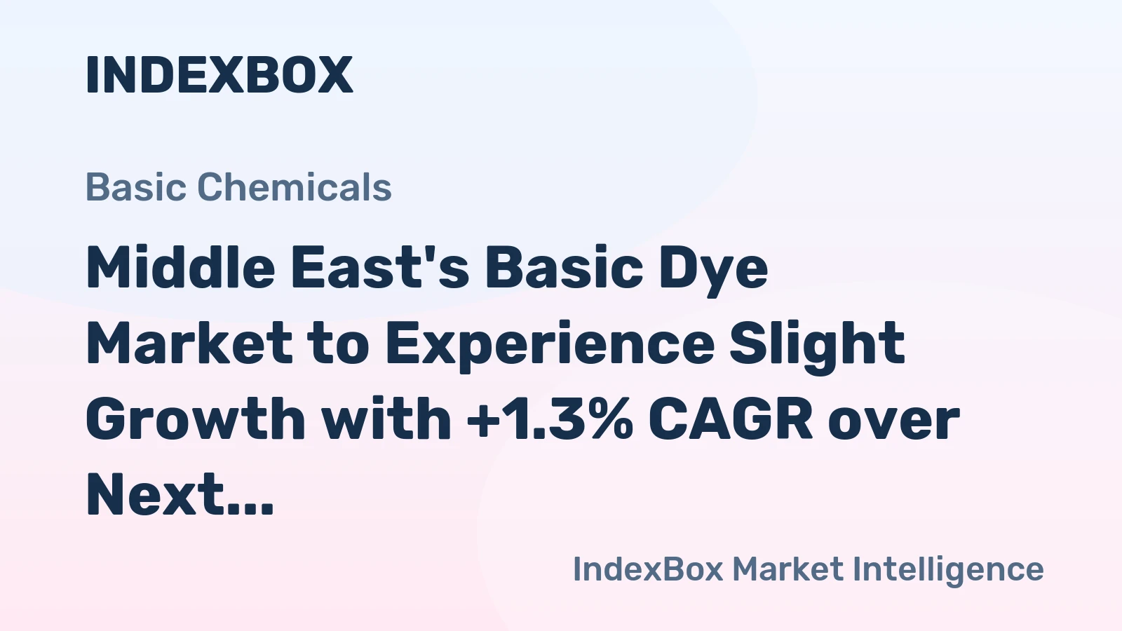 Middle East's Basic Dye Market to Experience Slight Growth with +1.3% CAGR over Next Decade