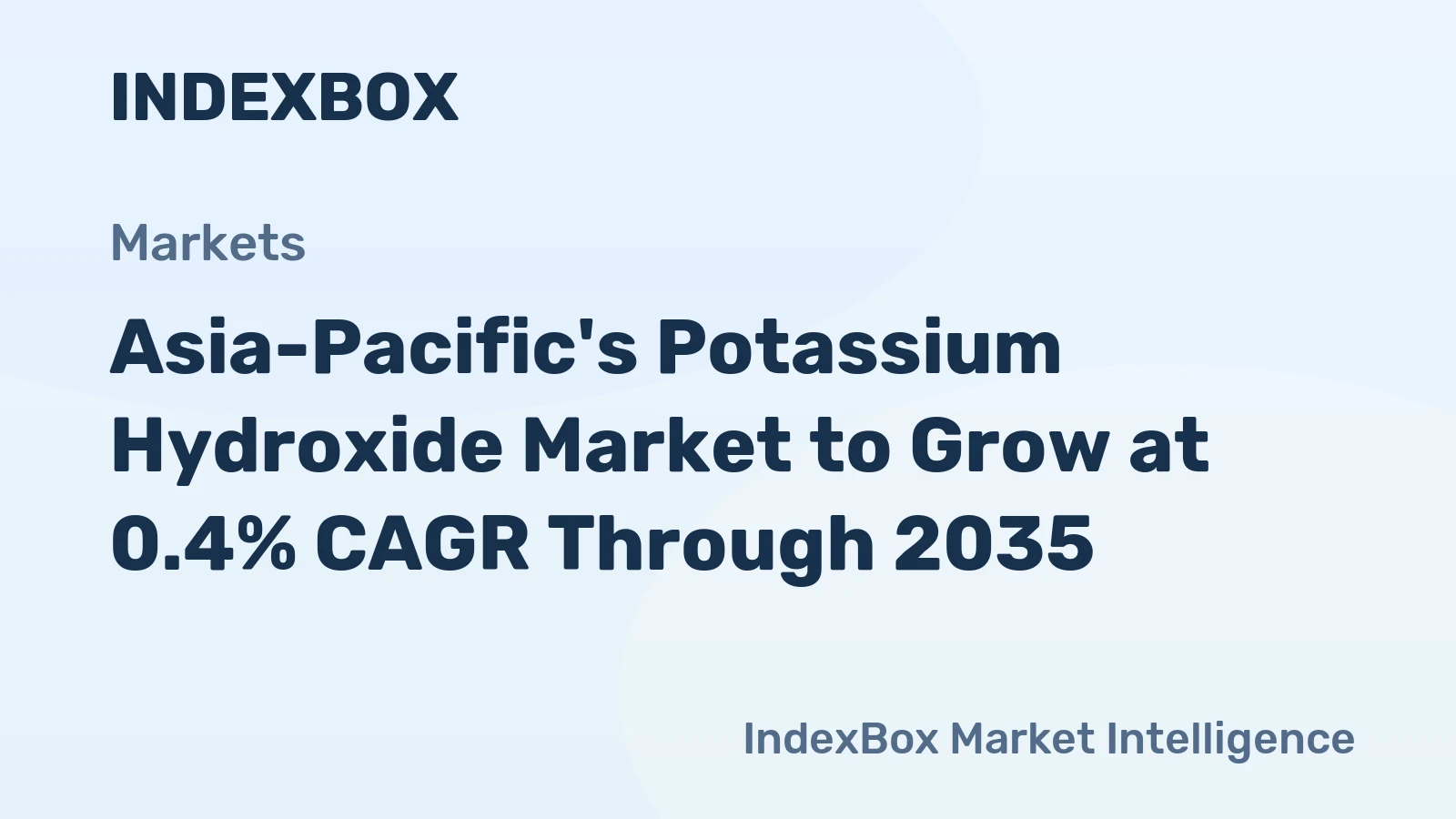 Asia-Pacific's Potassium Hydroxide Market to Grow at 0.4% CAGR Through 2035