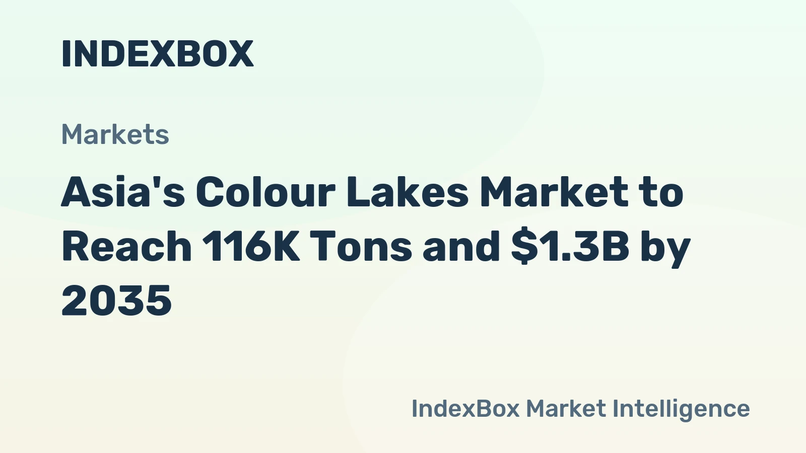 Asia's Colour Lakes Market to Reach 116K Tons and $1.3B by 2035