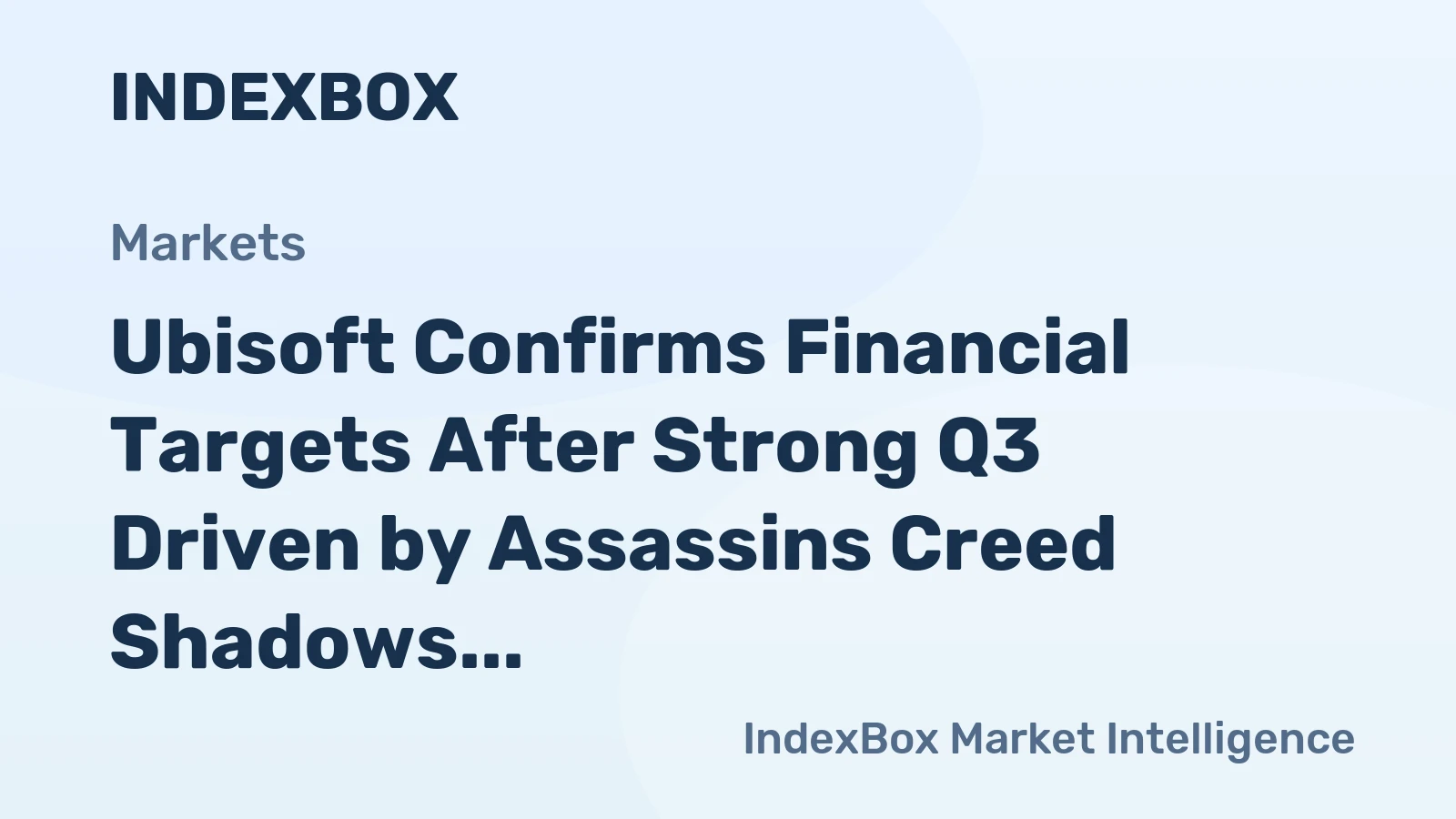Ubisoft Confirms Financial Targets After Strong Q3 Driven by Assassins Creed Shadows