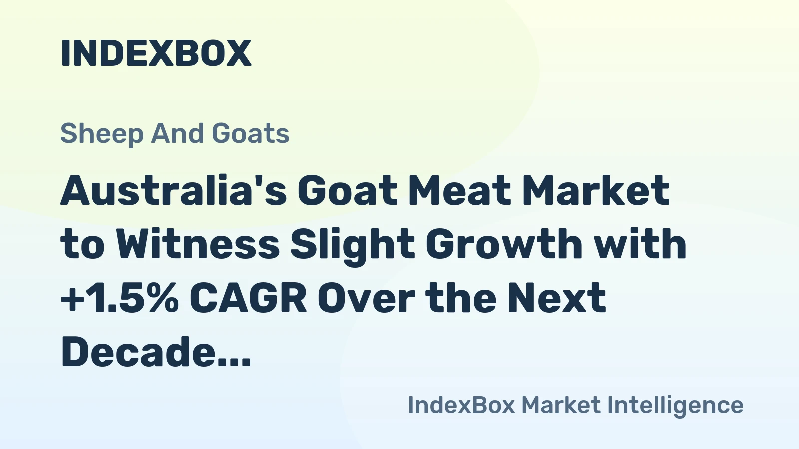 Australia's Goat Meat Market to Witness Slight Growth with +1.5% CAGR Over the Next Decade