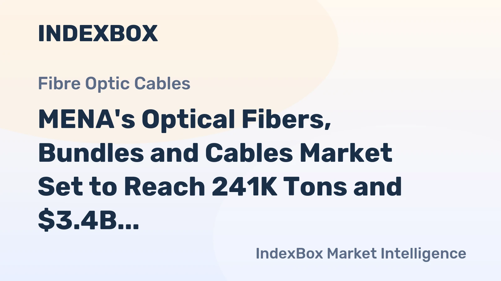MENA's Optical Fibers, Bundles and Cables Market Set to Reach 241K Tons and $3.4B by 2035