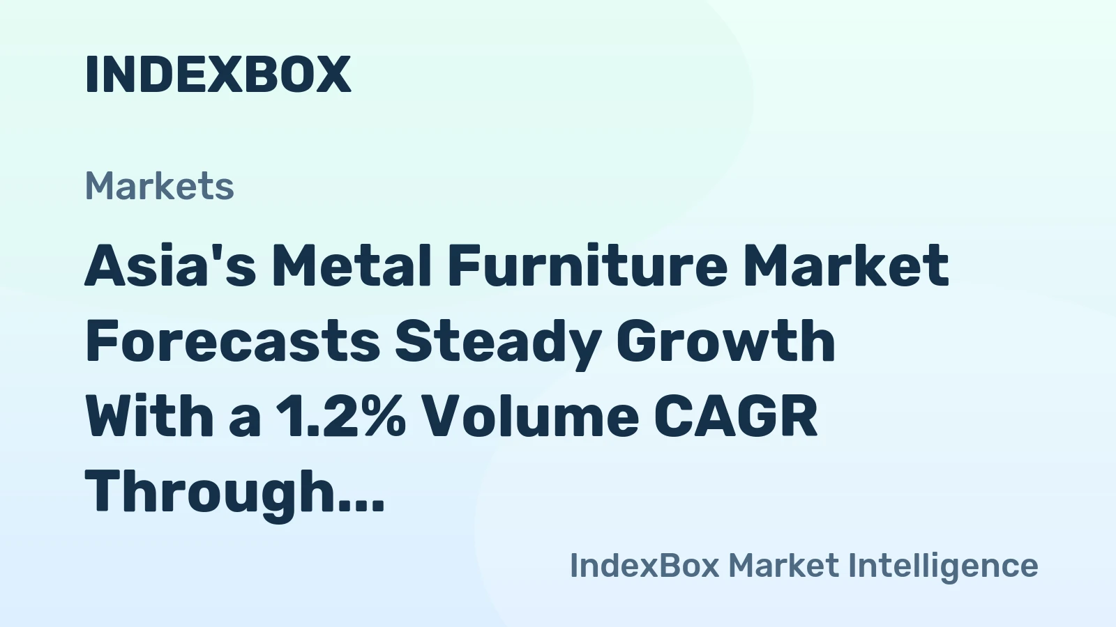 Asia's Metal Furniture Market Forecasts Steady Growth With a 1.2% Volume CAGR Through 2035