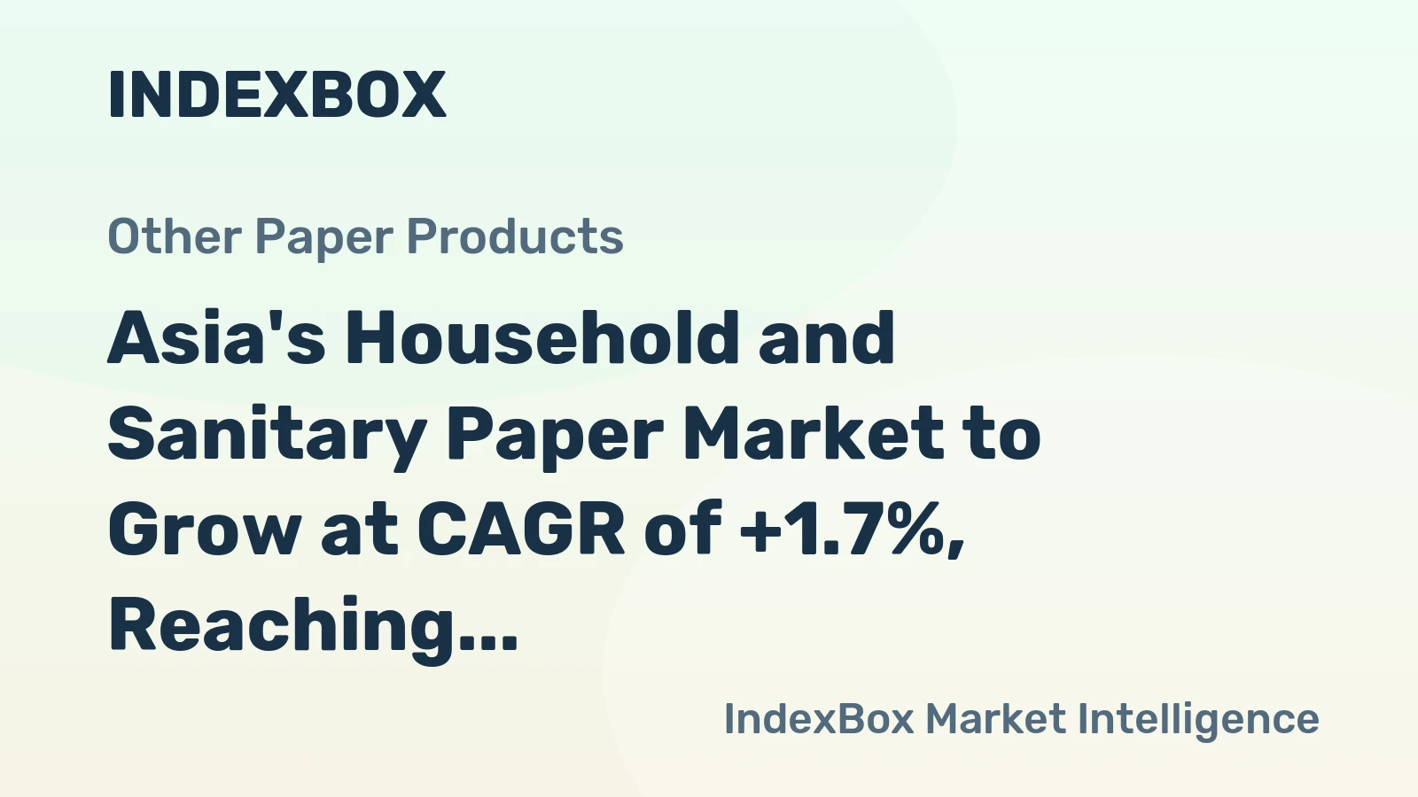 Asia's Household and Sanitary Paper Market to Grow at CAGR of +1.7%, Reaching 54M Tons by 2035