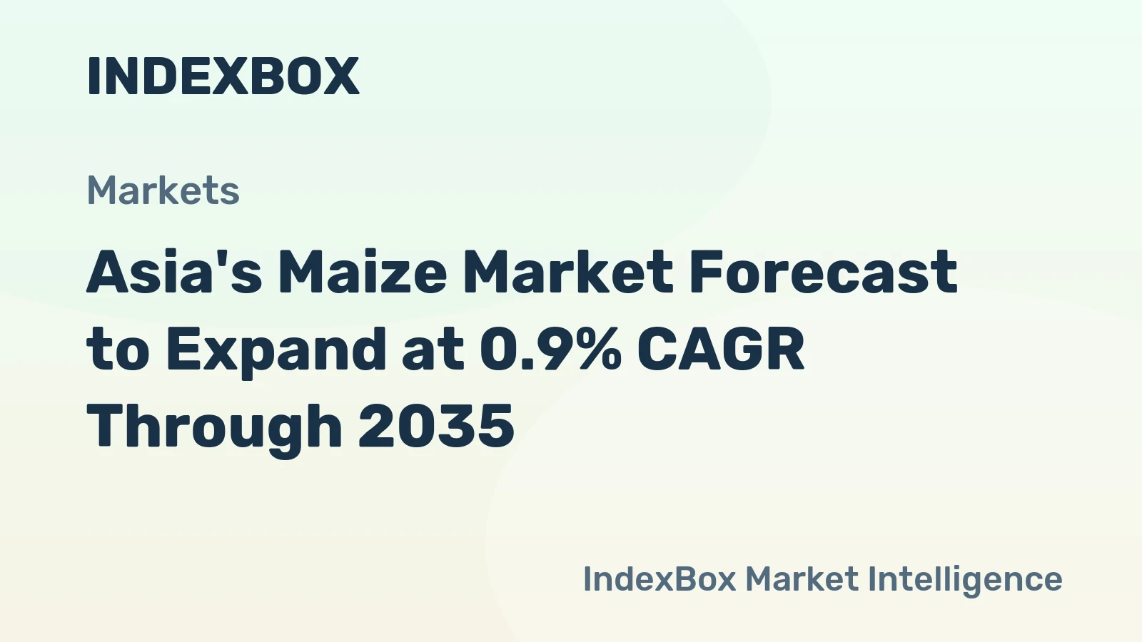 Asia's Maize Market Forecast to Expand at 0.9% CAGR Through 2035