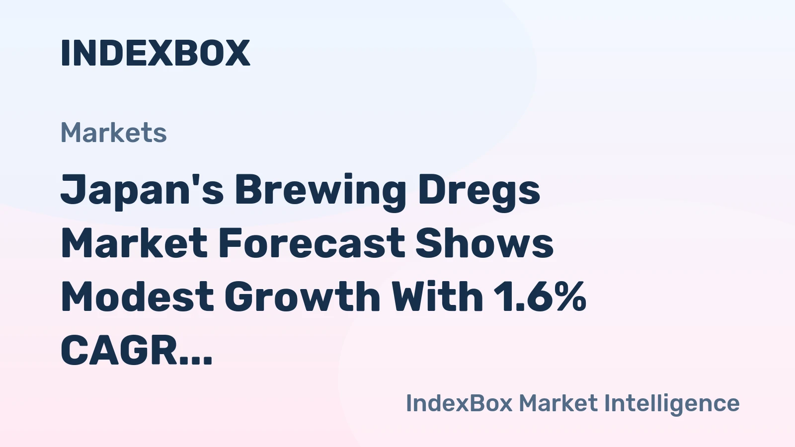 Japan's Brewing Dregs Market Forecast Shows Modest Growth With 1.6% CAGR Through 2035