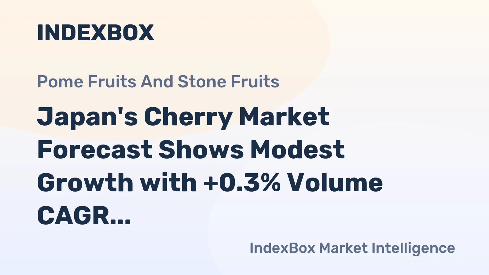 Japan's Cherry Market Forecast Shows Modest Growth with +0.3% Volume CAGR Through 2035