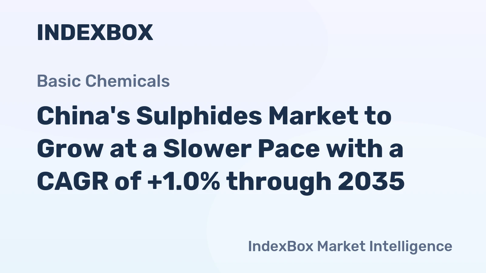 China's Sulphides Market to Grow at a Slower Pace with a CAGR of +1.0% through 2035