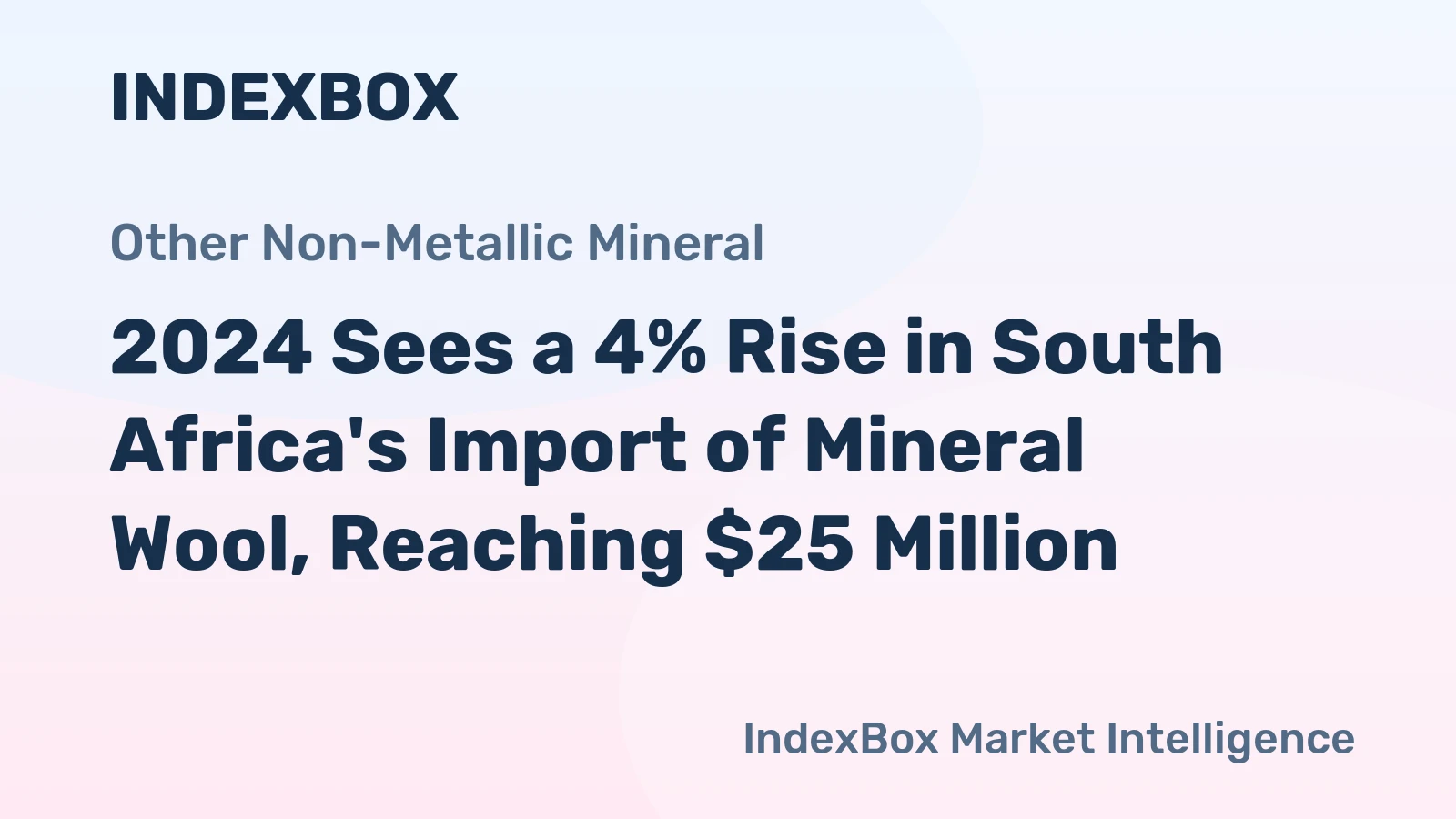 2024 Sees a 4% Rise in South Africa's Import of Mineral Wool, Reaching $25 Million