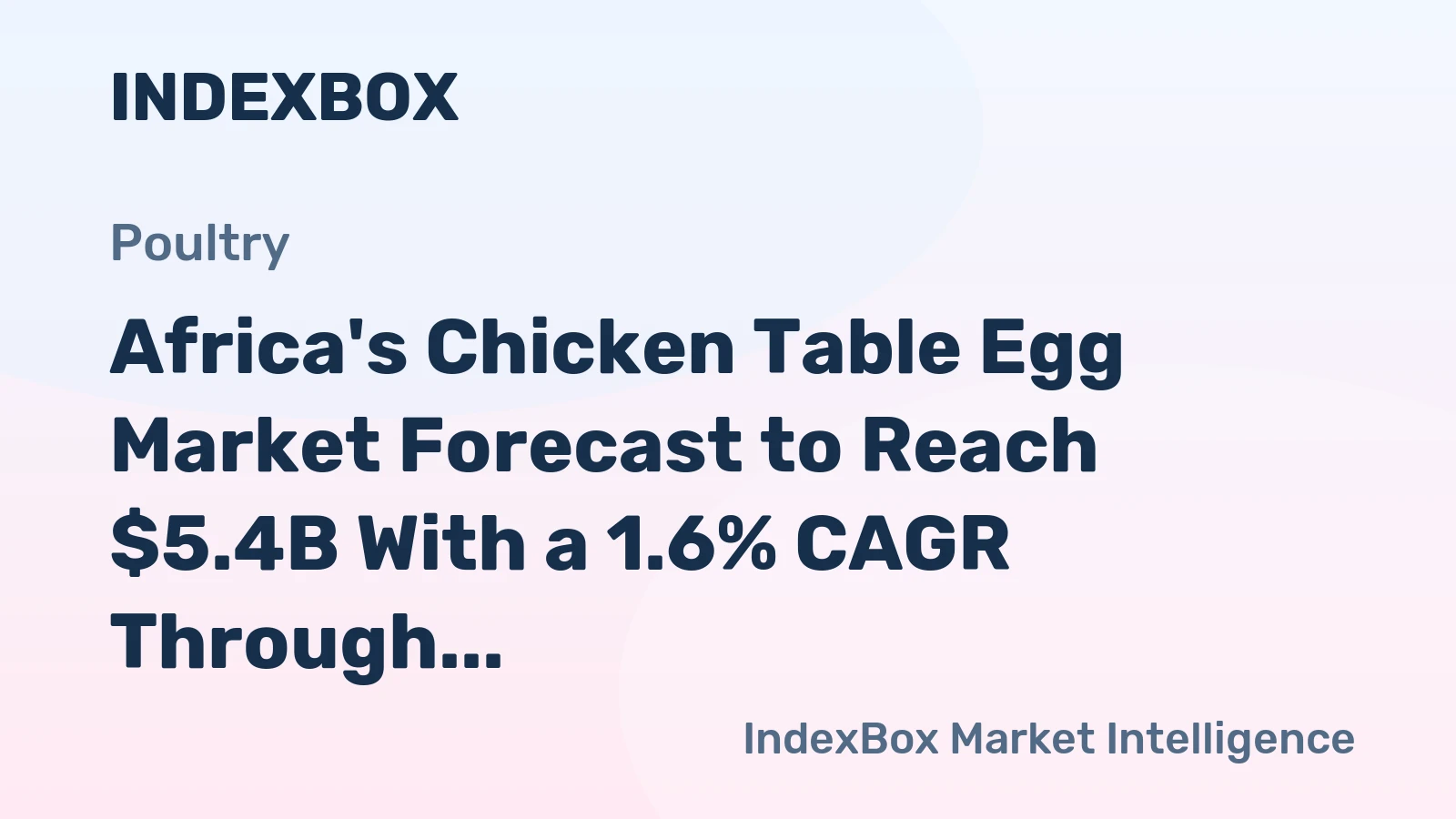 Africa's Chicken Table Egg Market Forecast to Reach $5.4B With a 1.6% CAGR Through 2035