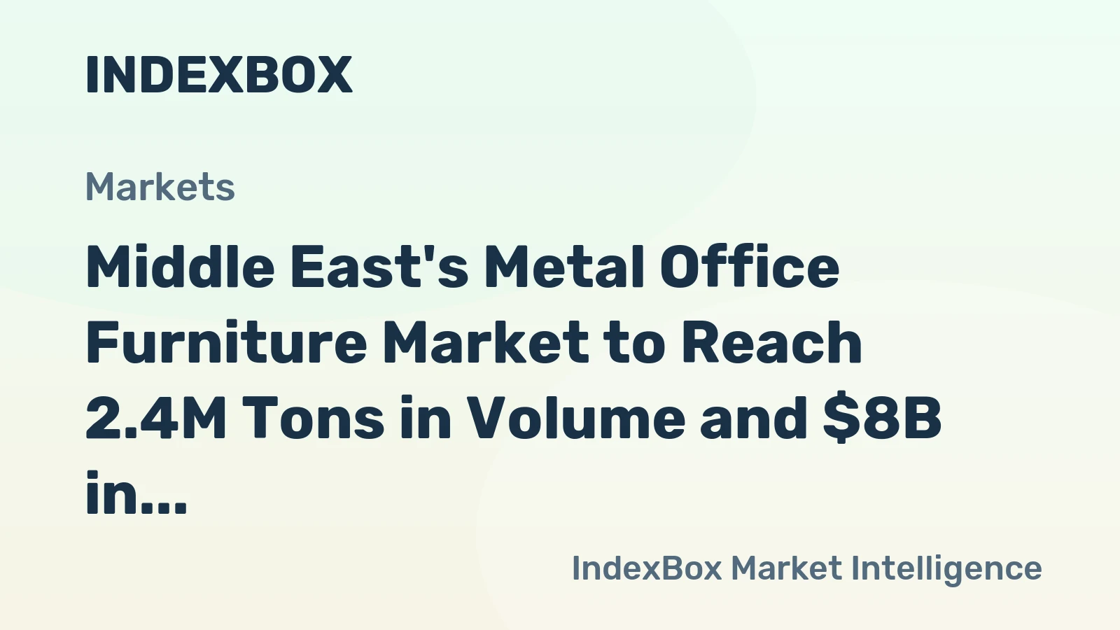 Middle East's Metal Office Furniture Market to Reach 2.4M Tons in Volume and $8B in Value by 2035