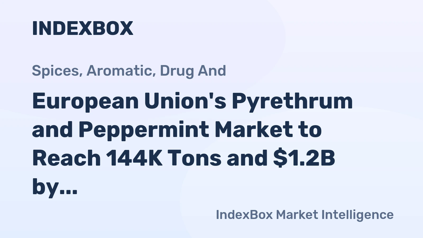 European Union's Pyrethrum and Peppermint Market to Reach 144K Tons and $1.2B by 2035