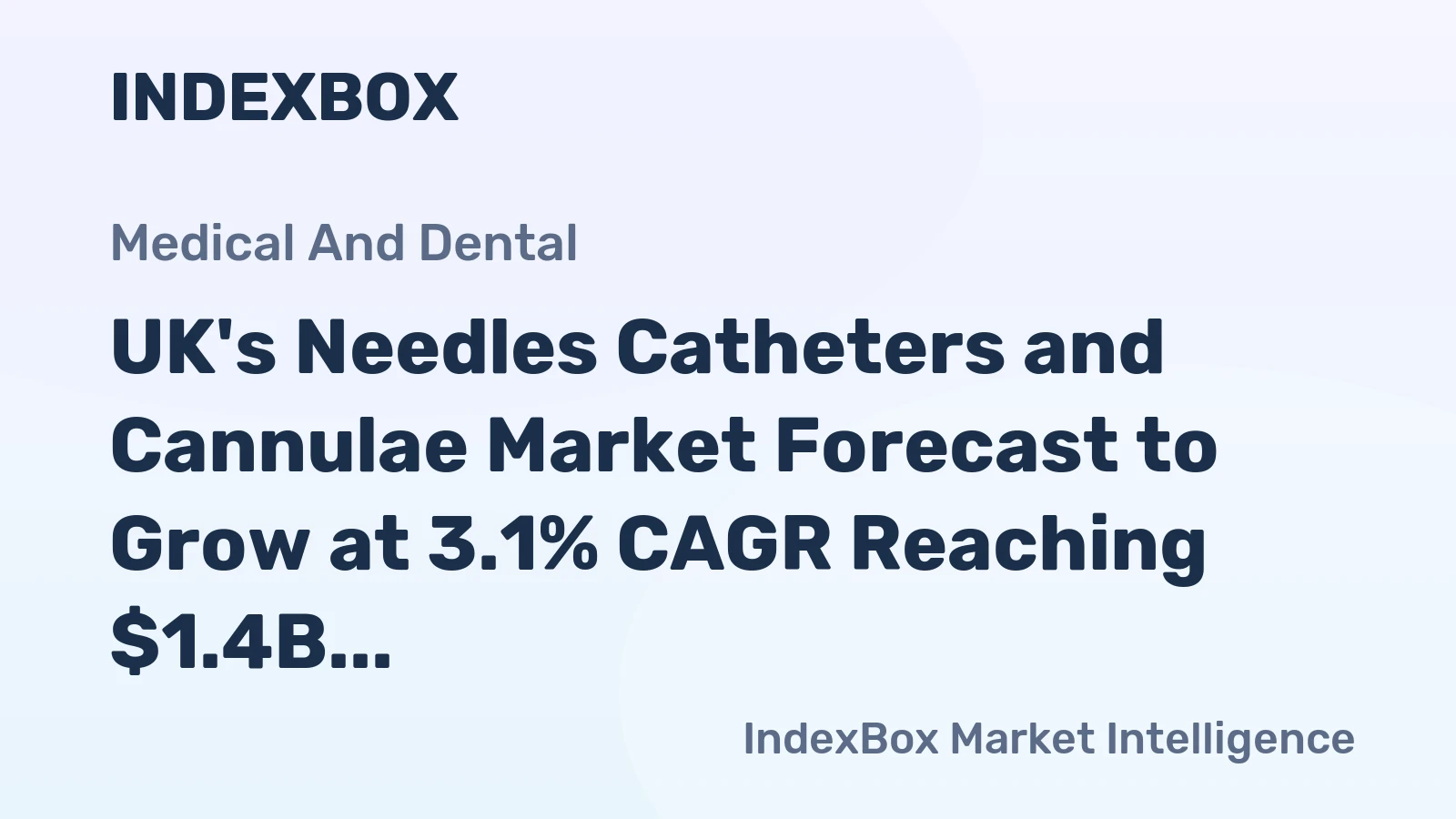 UK's Needles Catheters and Cannulae Market Forecast to Grow at 3.1% CAGR Reaching $1.4B by 2035
