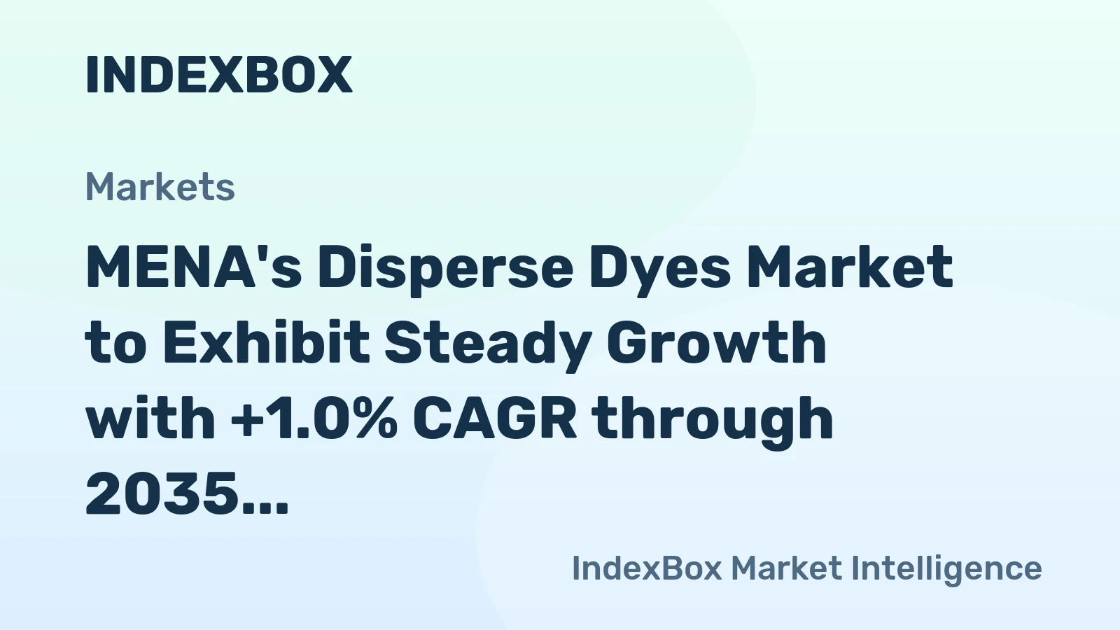 MENA's Disperse Dyes Market to Exhibit Steady Growth with +1.0% CAGR through 2035
