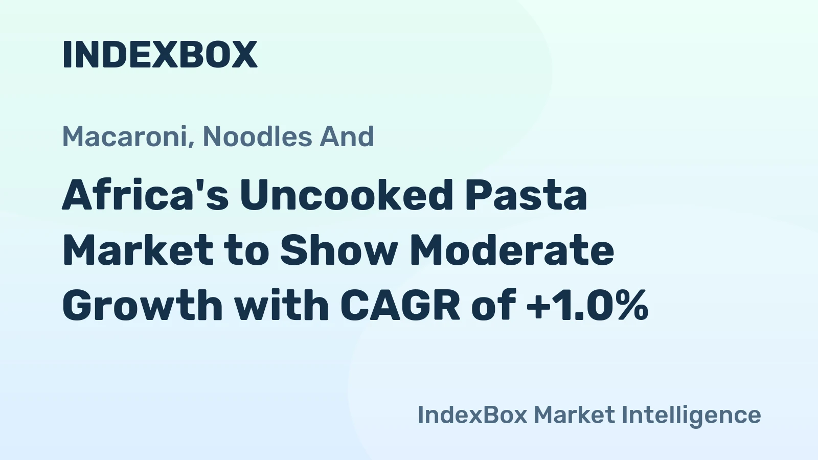 Africa's Uncooked Pasta Market to Show Moderate Growth with CAGR of +1.0%