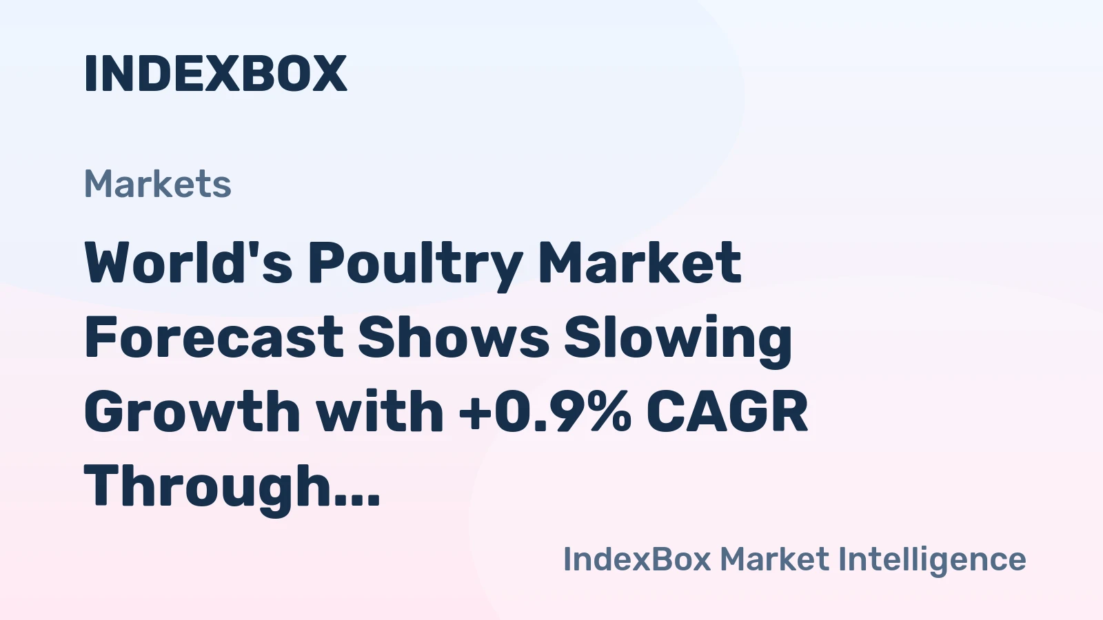 World's Poultry Market Forecast Shows Slowing Growth with +0.9% CAGR Through 2035