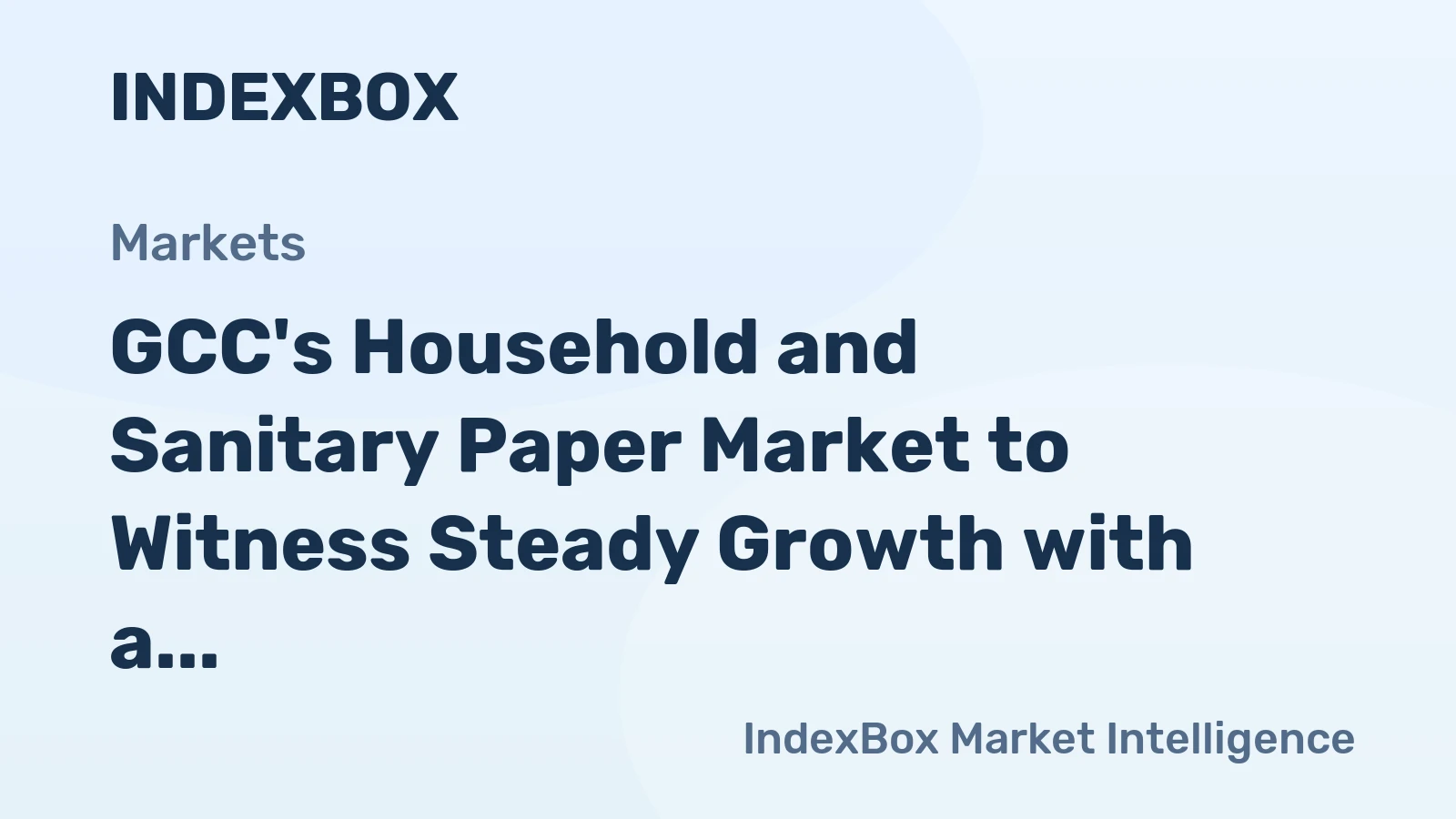 GCC's Household and Sanitary Paper Market to Witness Steady Growth with a +1.0% CAGR from 2024 to 2035