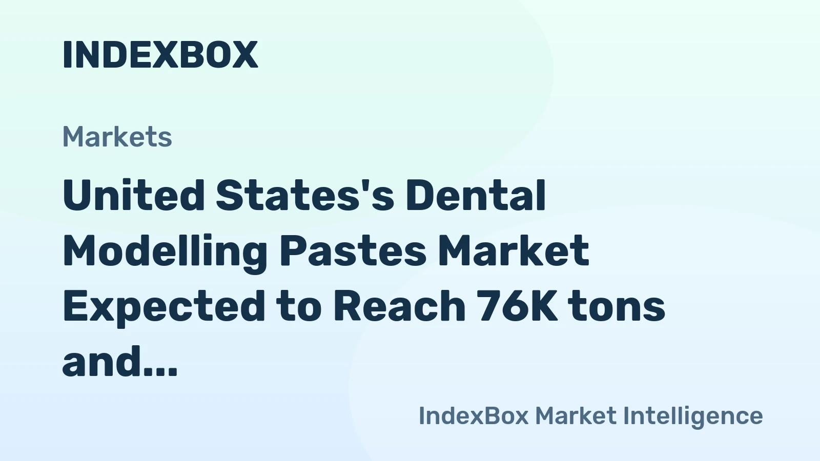 United States's Dental Modelling Pastes Market Expected to Reach 76K tons and $458M by 2035
