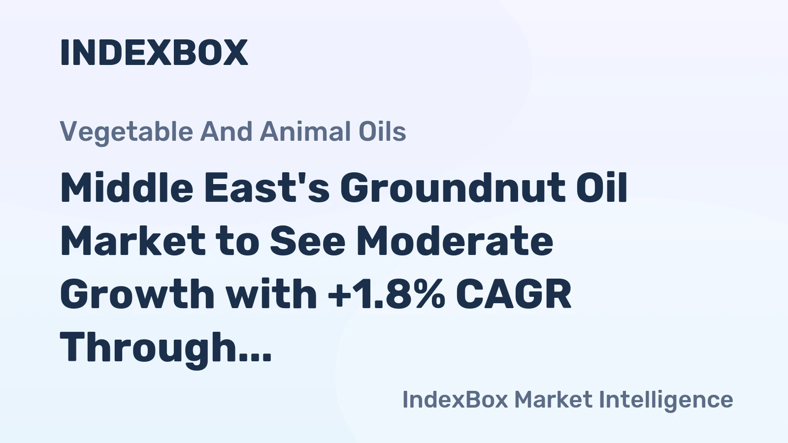 Middle East's Groundnut Oil Market to See Moderate Growth with +1.8% CAGR Through 2035