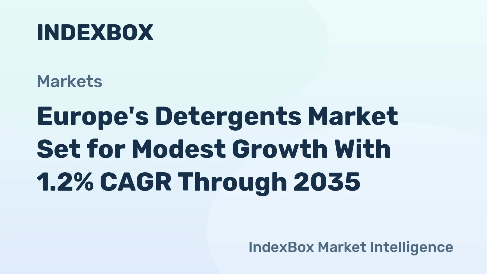 Europe's Detergents Market Set for Modest Growth With 1.2% CAGR Through 2035