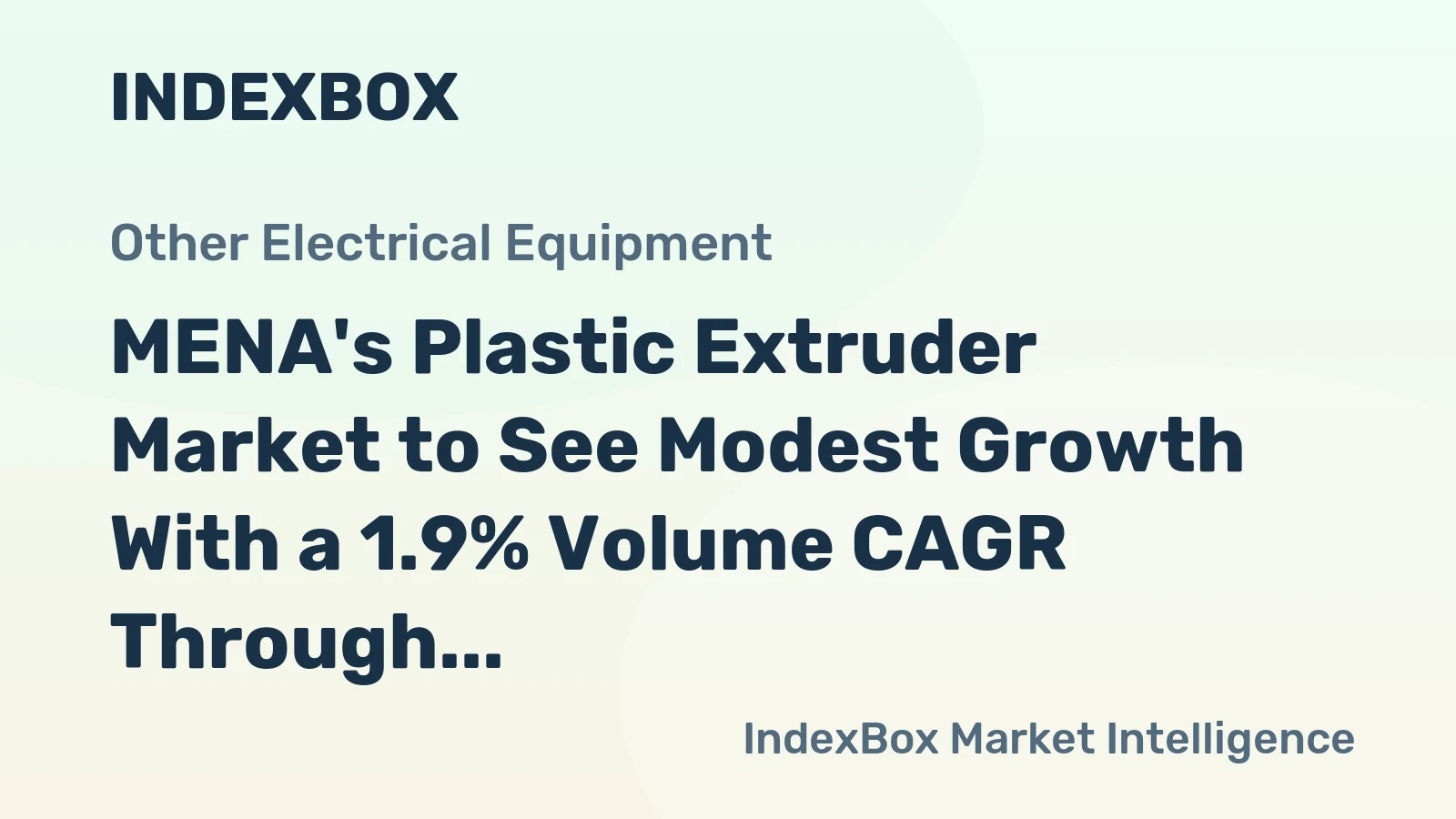 MENA's Plastic Extruder Market to See Modest Growth With a 1.9% Volume CAGR Through 2035