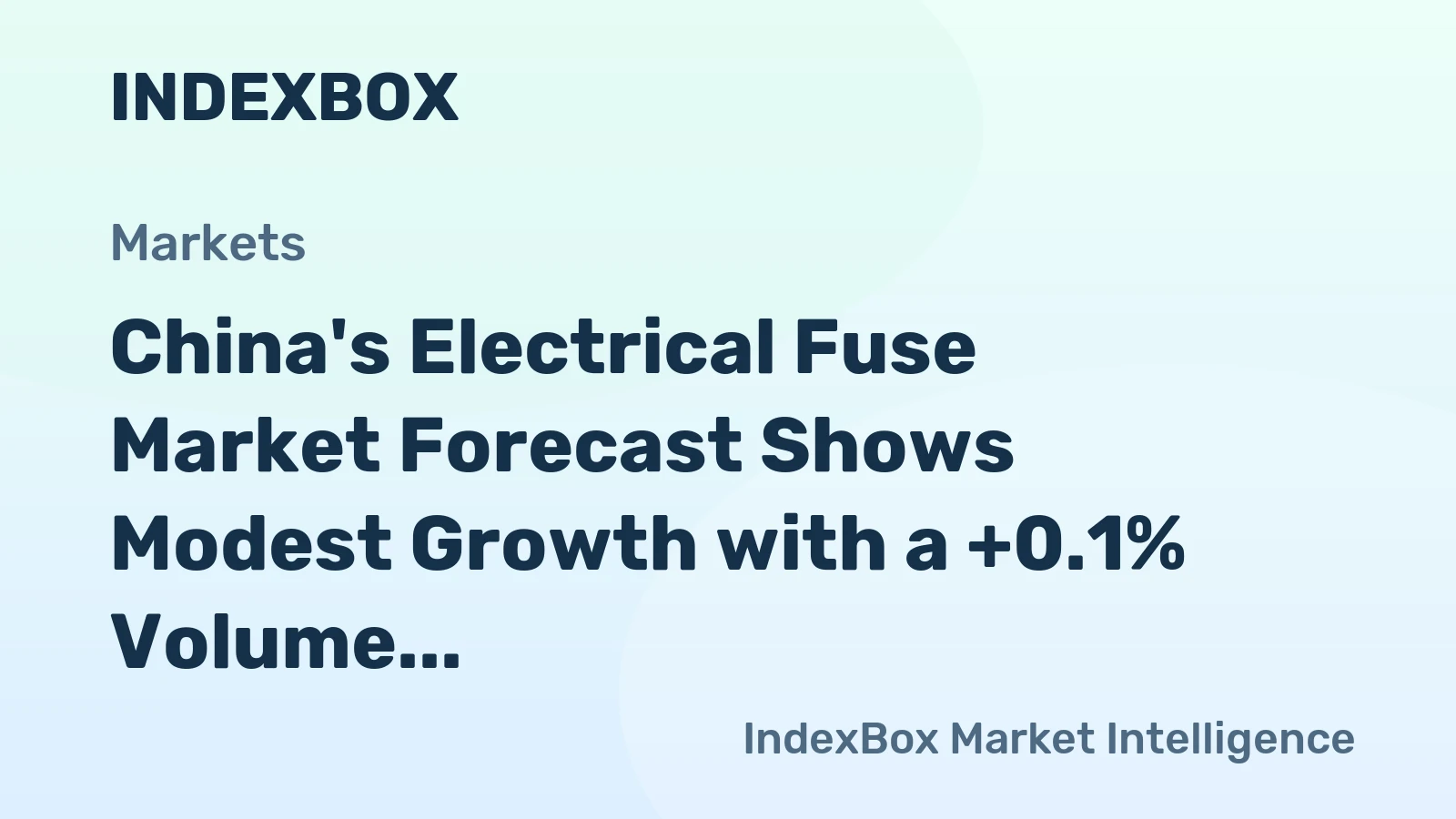 China's Electrical Fuse Market Forecast Shows Modest Growth with a +0.1% Volume CAGR