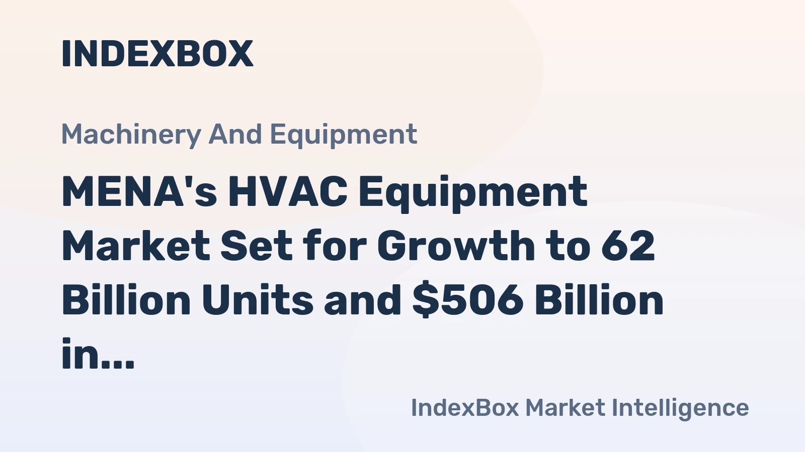 MENA's HVAC Equipment Market Set for Growth to 62 Billion Units and $506 Billion in Value