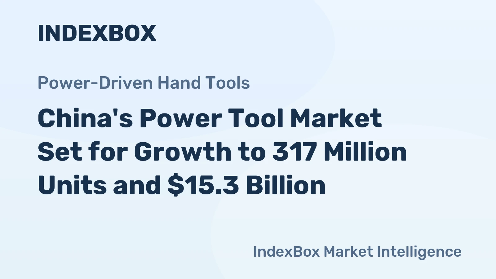China's Power Tool Market Set for Growth to 317 Million Units and $15.3 Billion