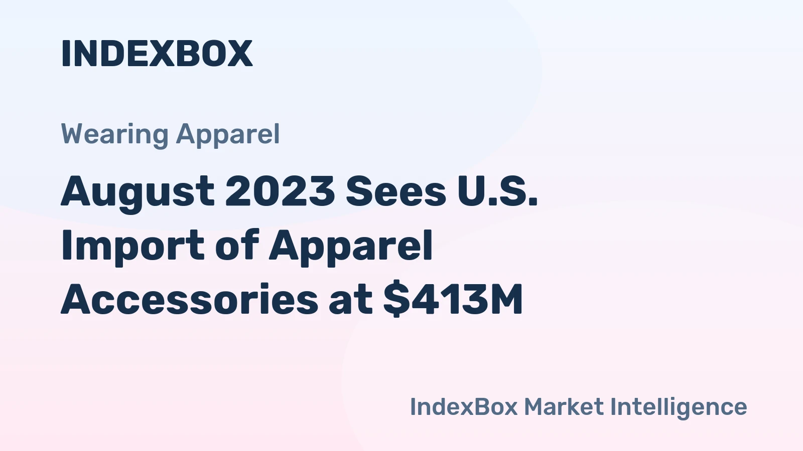 August 2023 Sees U.S. Import of Apparel Accessories at $413M