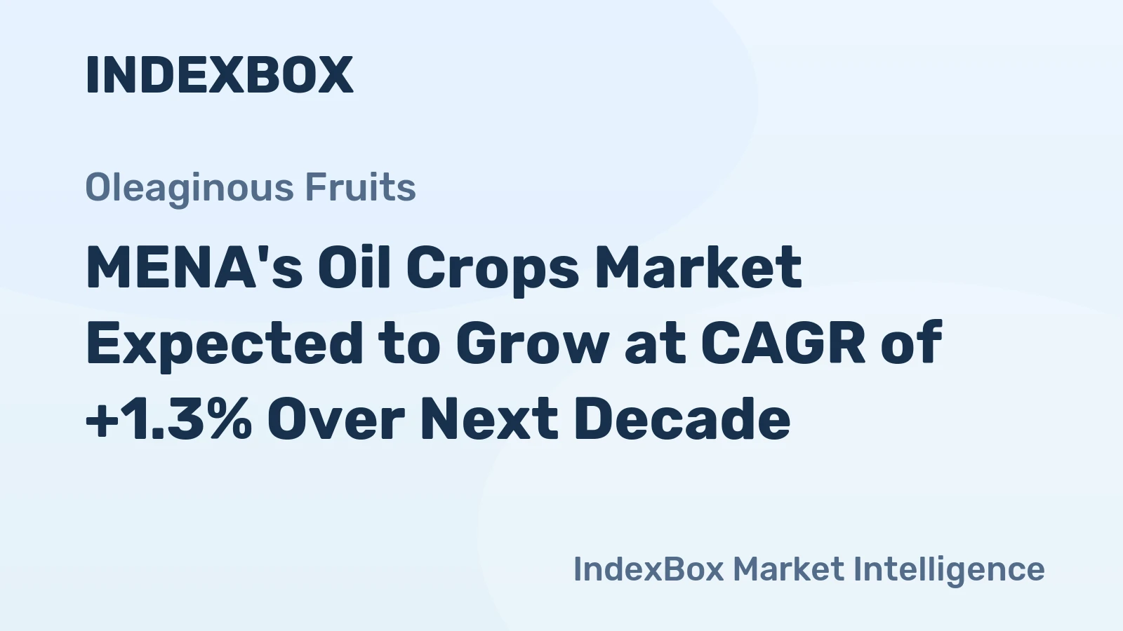 MENA's Oil Crops Market Expected to Grow at CAGR of +1.3% Over Next Decade