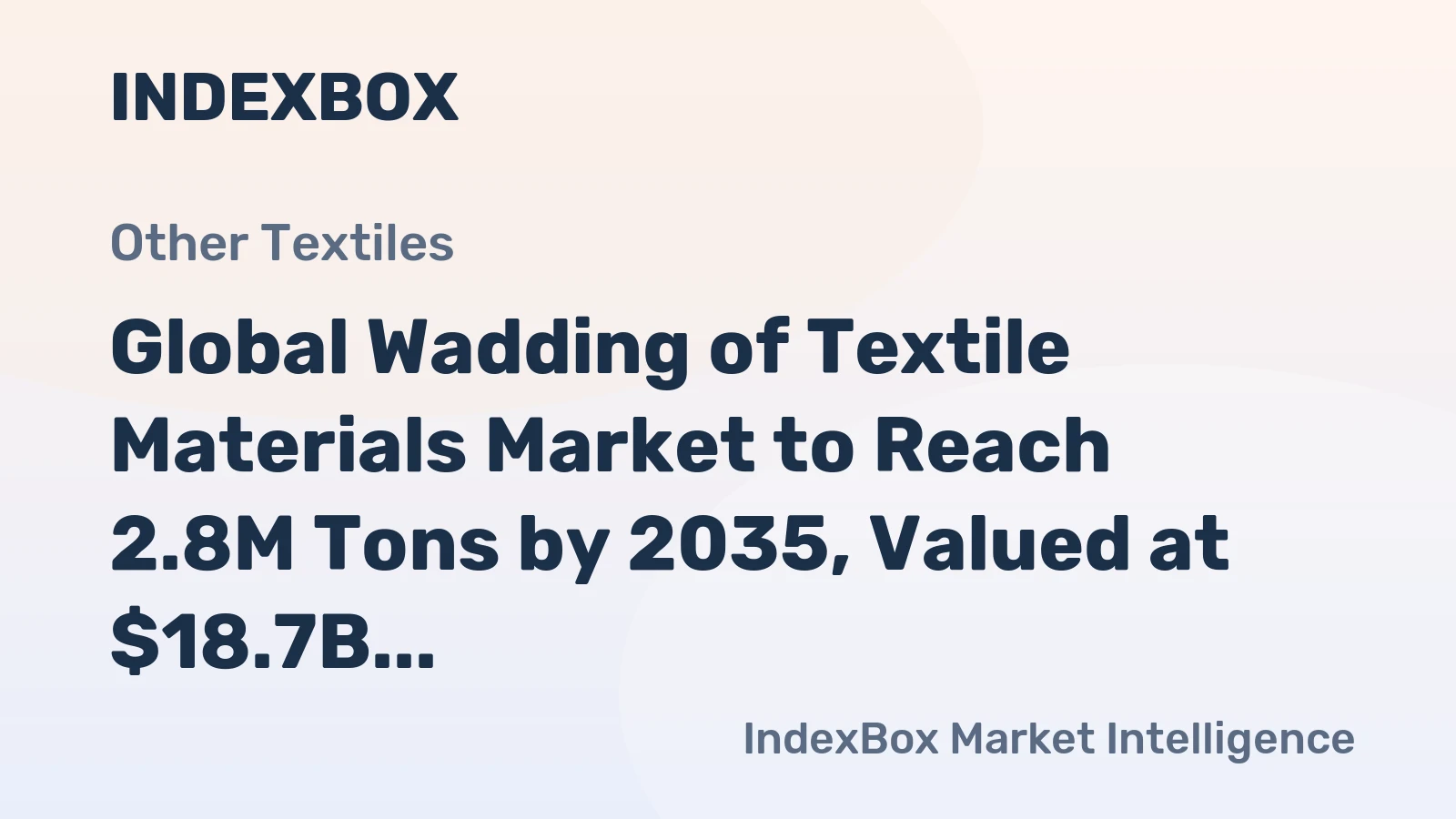 Global Wadding of Textile Materials Market to Reach 2.8M Tons by 2035, Valued at $18.7B