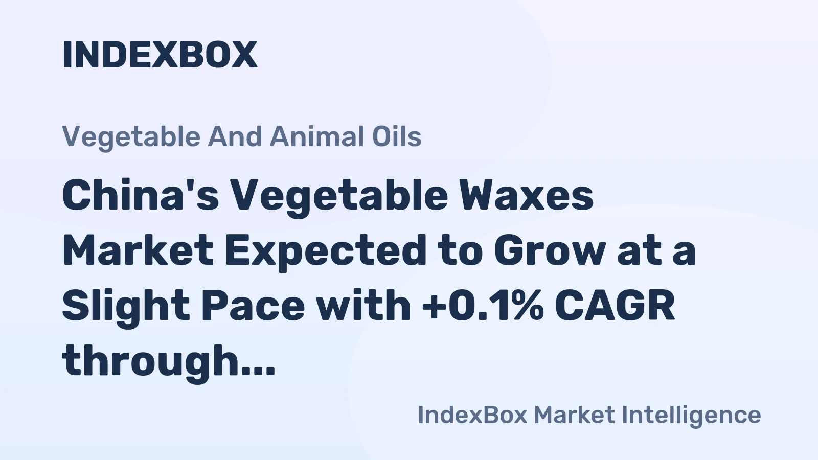 China's Vegetable Waxes Market Expected to Grow at a Slight Pace with +0.1% CAGR through 2035