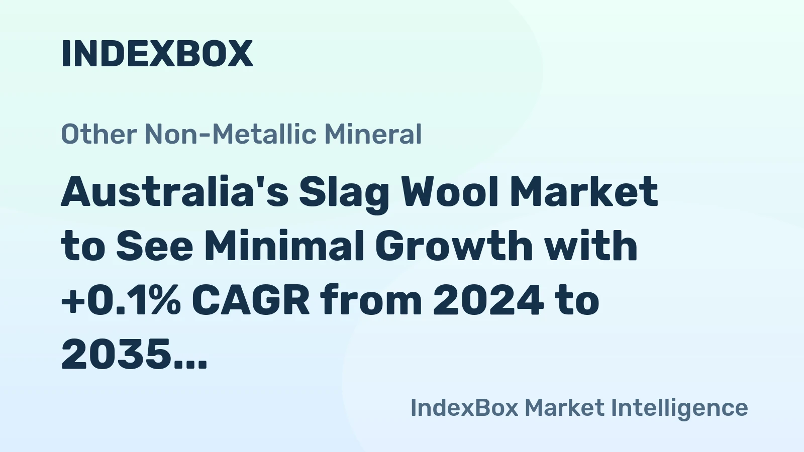 Australia's Slag Wool Market to See Minimal Growth with +0.1% CAGR from 2024 to 2035