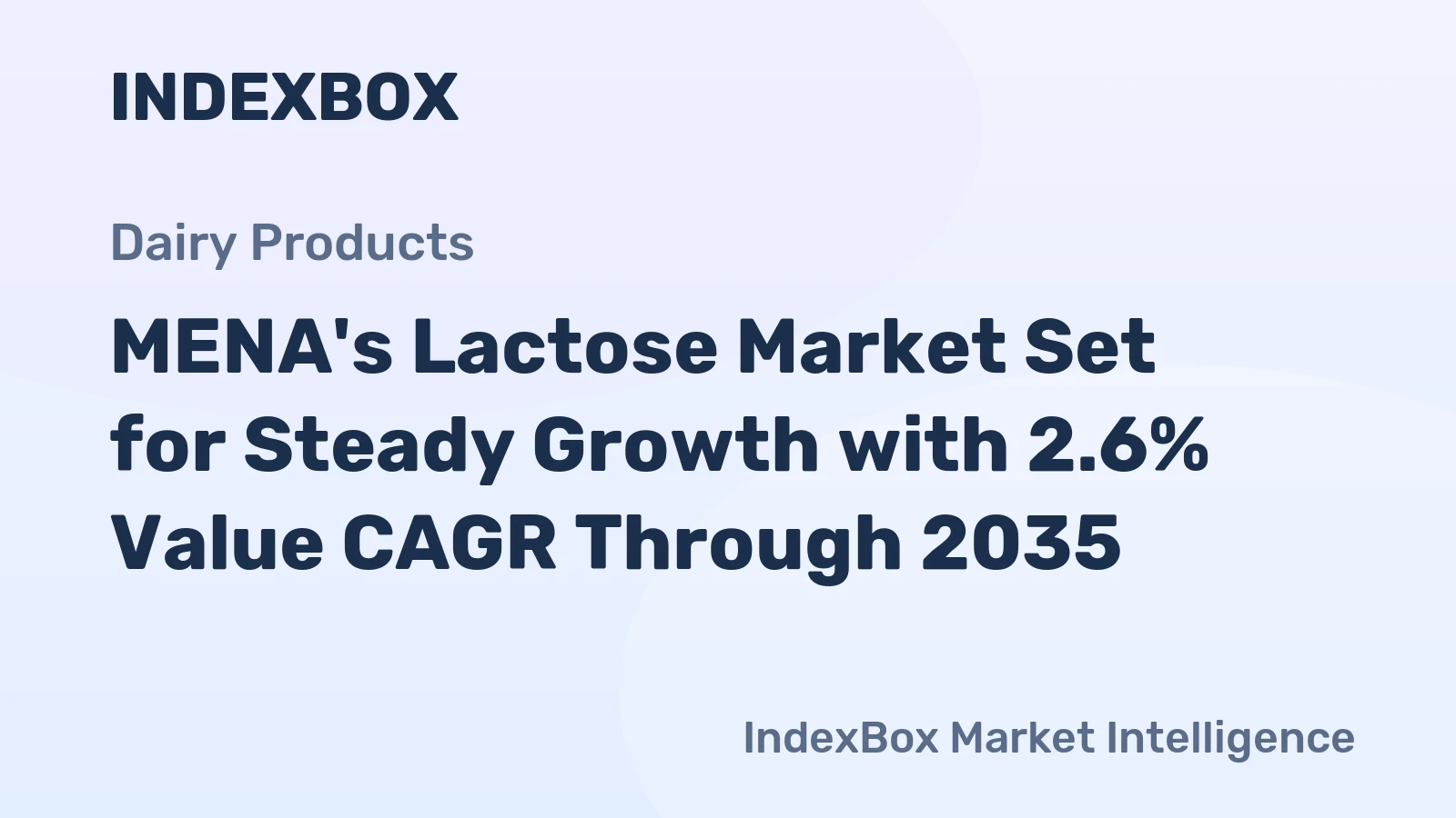 MENA's Lactose Market Set for Steady Growth with 2.6% Value CAGR Through 2035
