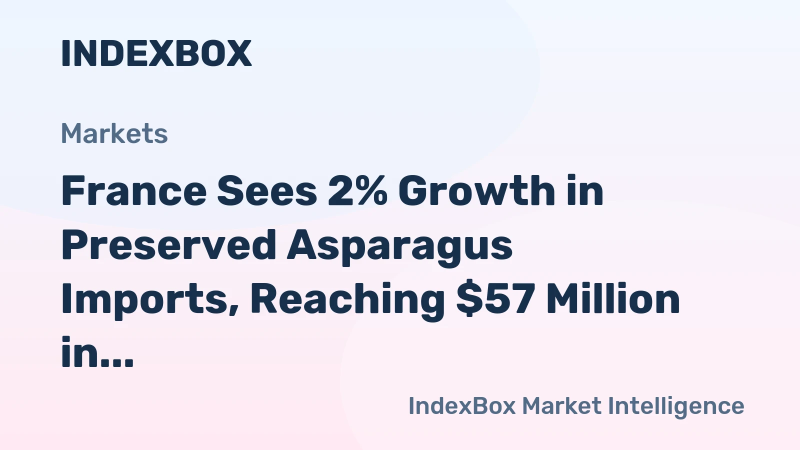 France Sees 2% Growth in Preserved Asparagus Imports, Reaching $57 Million in 2023