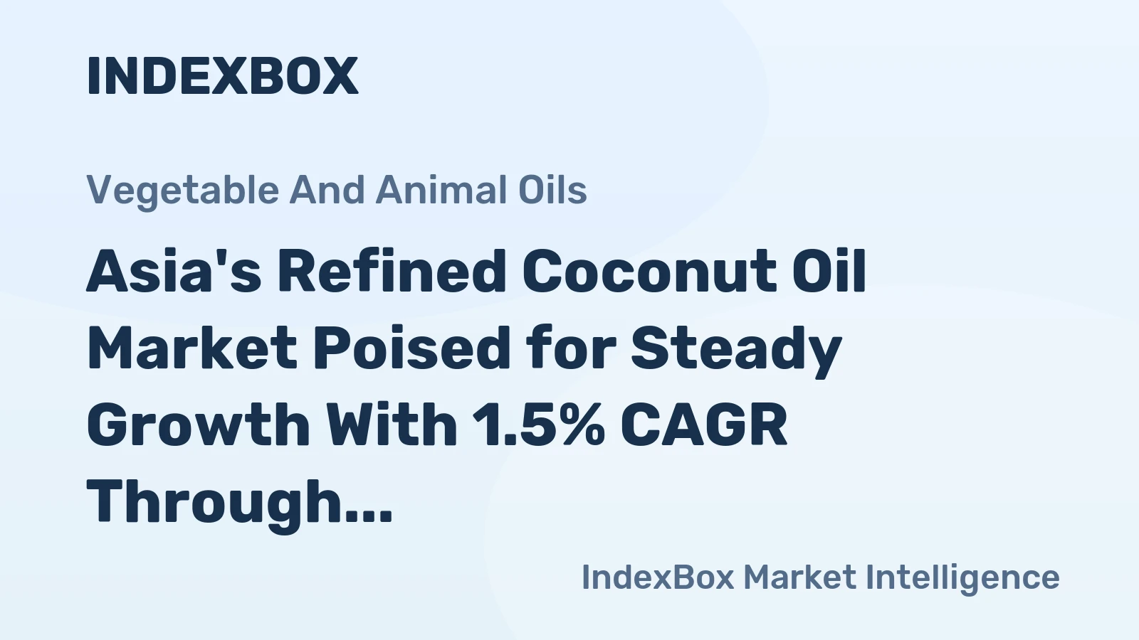 Asia's Refined Coconut Oil Market Poised for Steady Growth With 1.5% CAGR Through 2035