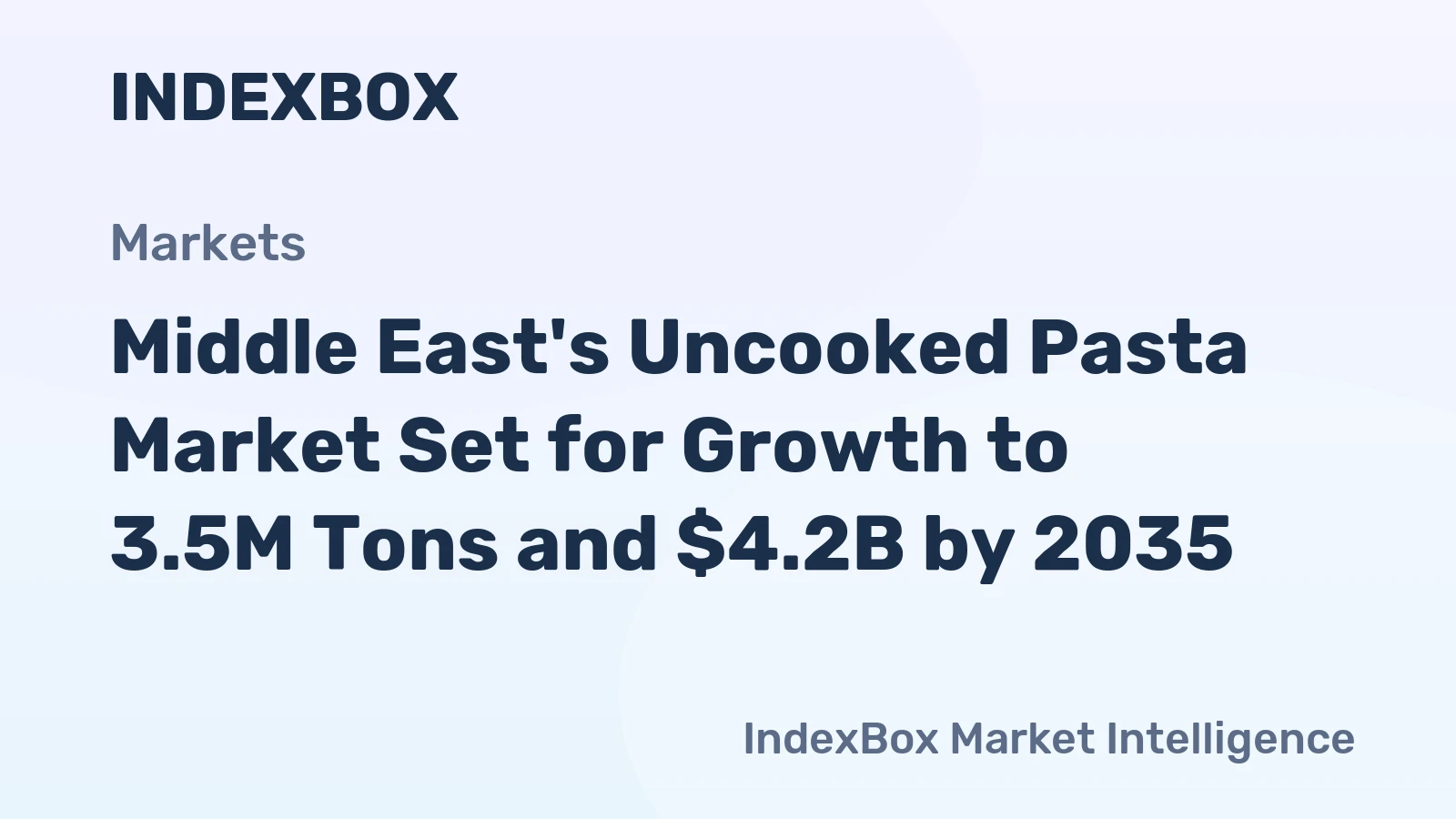 Middle East's Uncooked Pasta Market Set for Growth to 3.5M Tons and $4.2B by 2035
