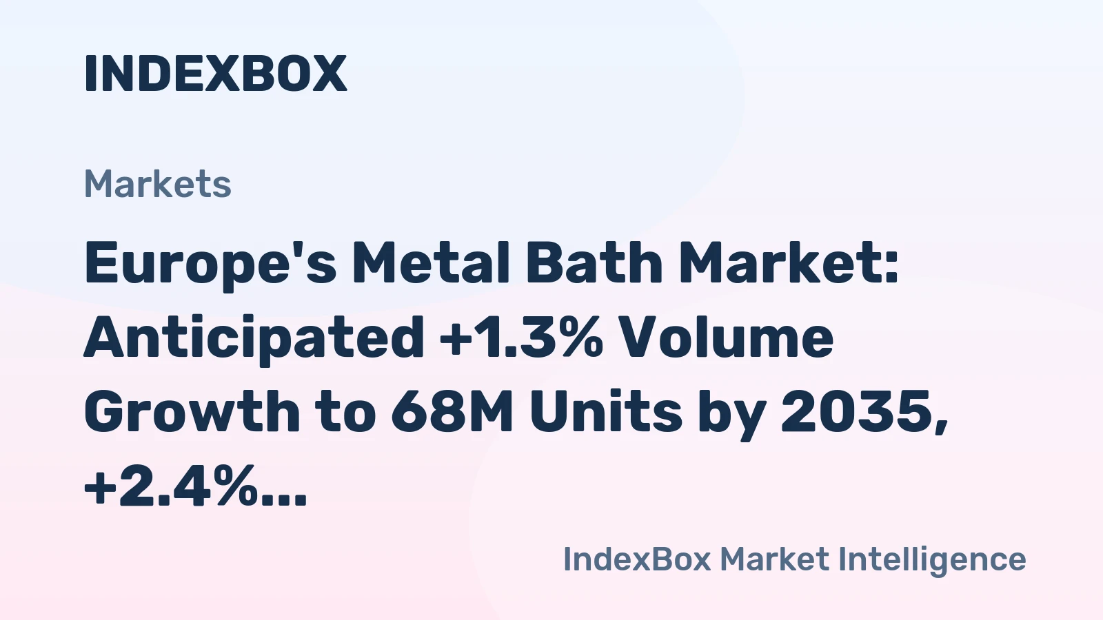 Europe's Metal Bath Market: Anticipated +1.3% Volume Growth to 68M Units by 2035, +2.4% Value Growth to $505M