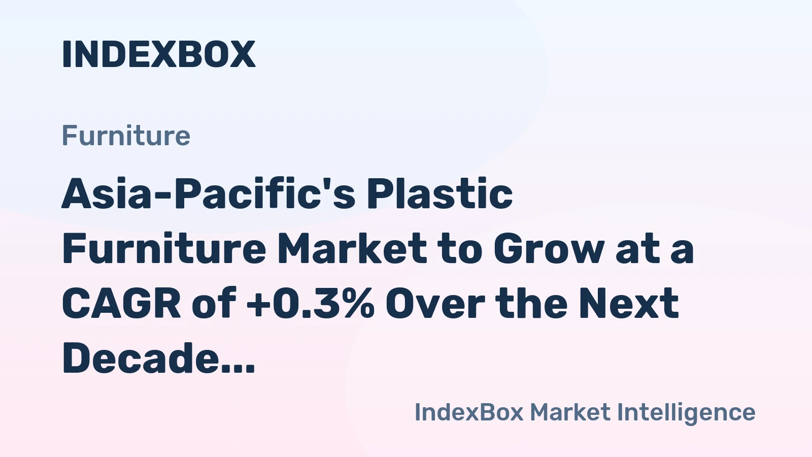 Asia-Pacific's Plastic Furniture Market to Grow at a CAGR of +0.3% Over the Next Decade