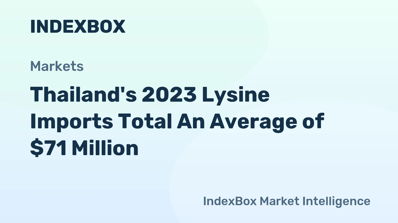 Thailand's 2023 Lysine Imports Total An Average of $71 Million