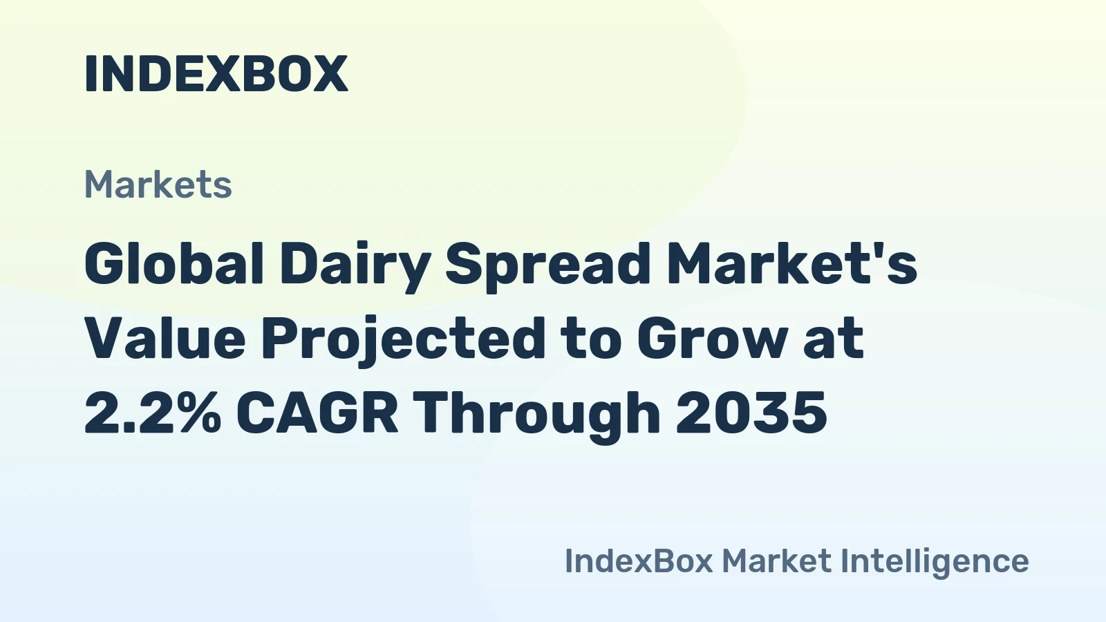 Global Dairy Spread Market's Value Projected to Grow at 2.2% CAGR Through 2035