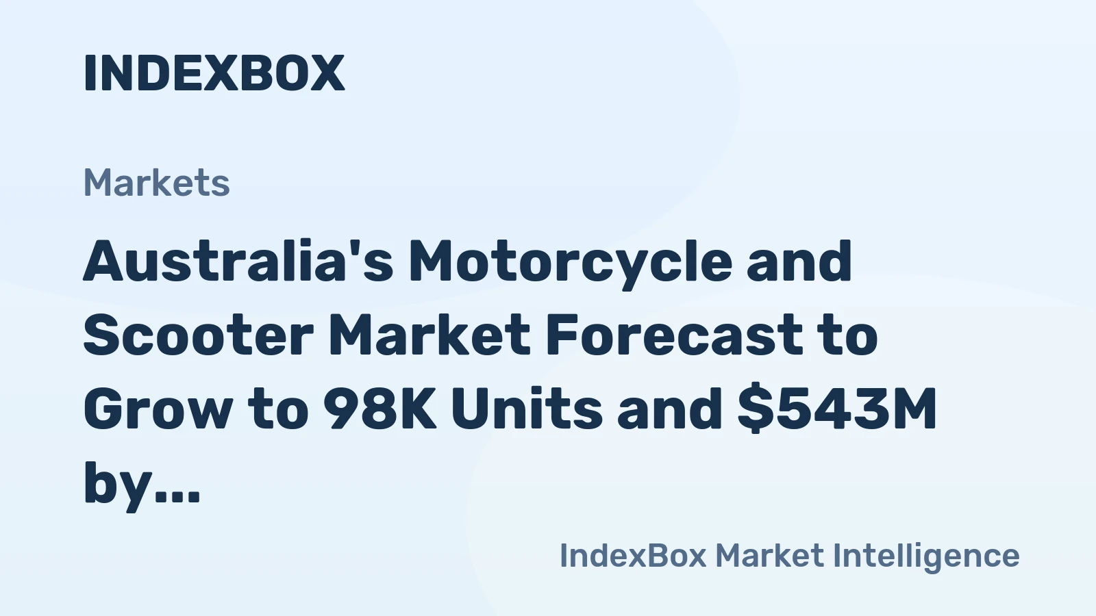 Australia's Motorcycle and Scooter Market Forecast to Grow to 98K Units and $543M by 2035