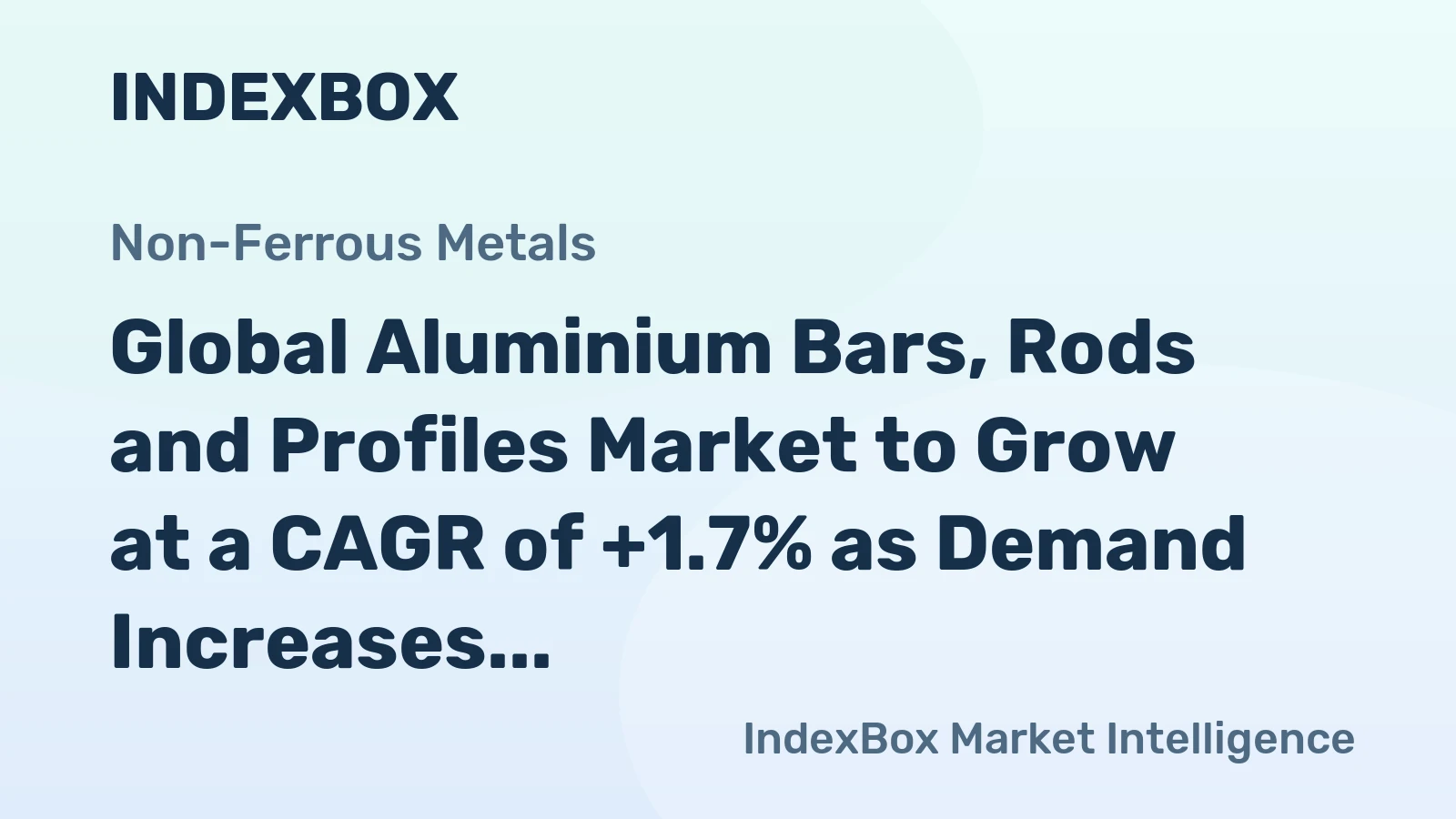 Global Aluminium Bars, Rods and Profiles Market to Grow at a CAGR of +1.7% as Demand Increases Worldwide