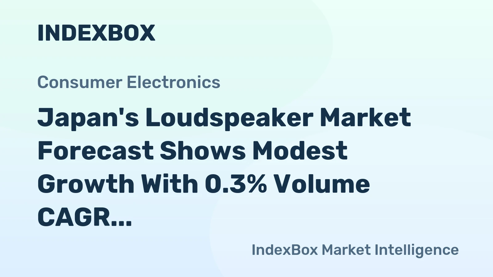 Japan's Loudspeaker Market Forecast Shows Modest Growth With 0.3% Volume CAGR Through 2035