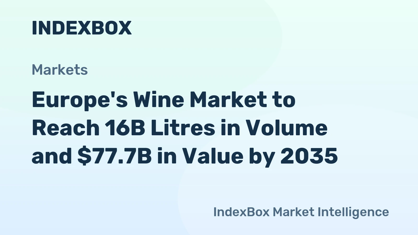 Europe's Wine Market to Reach 16B Litres in Volume and $77.7B in Value by 2035