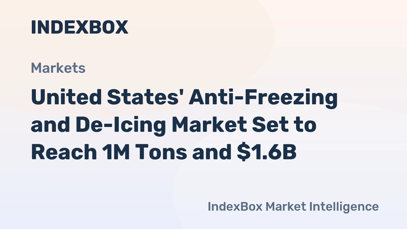 United States' Anti-Freezing and De-Icing Market Set to Reach 1M Tons and $1.6B