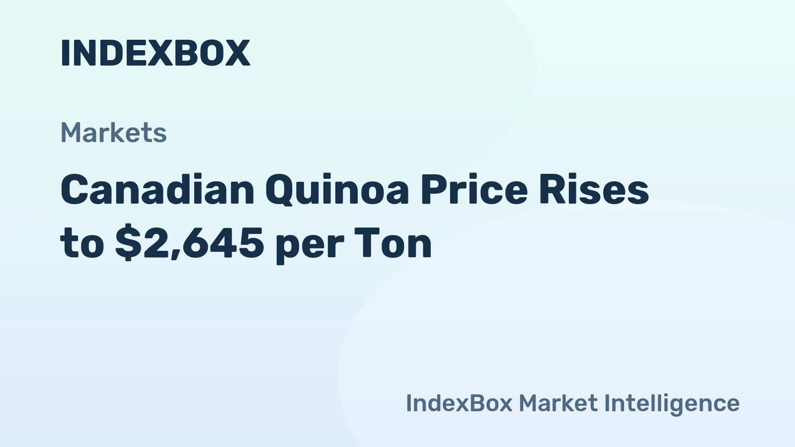 Canadian Quinoa Price Rises to $2,645 per Ton