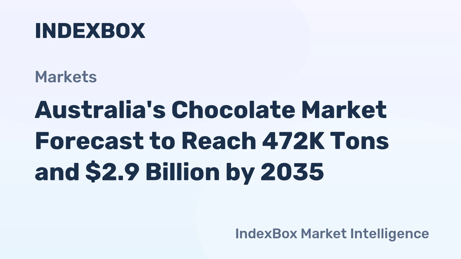 Australia's Chocolate Market Forecast to Reach 472K Tons and $2.9 Billion by 2035