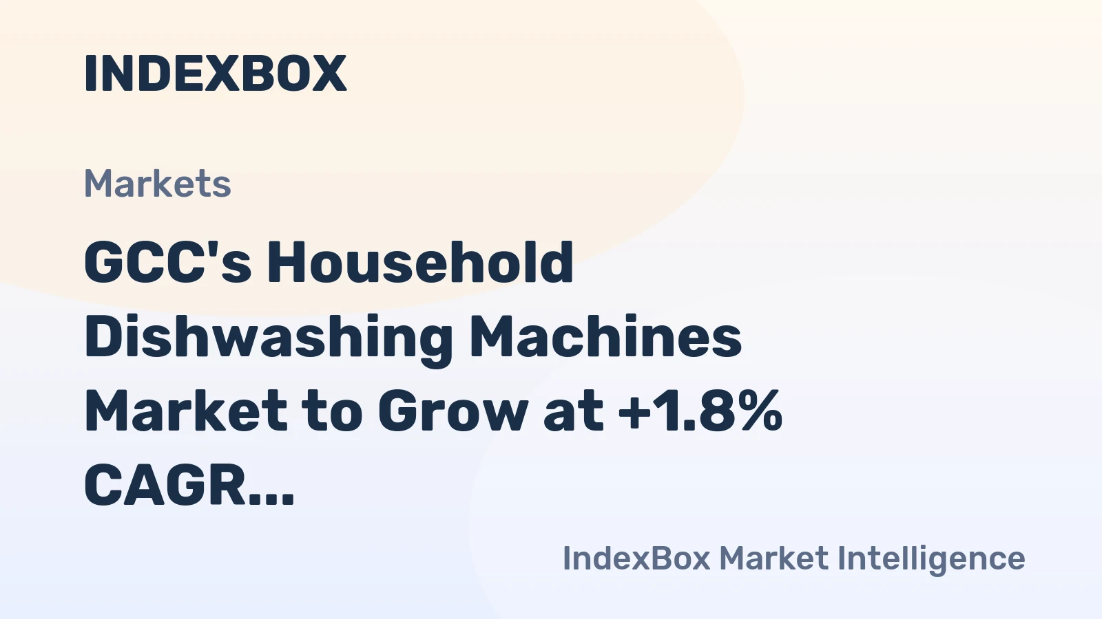 GCC's Household Dishwashing Machines Market to Grow at +1.8% CAGR, Reaching 922K Units by 2035